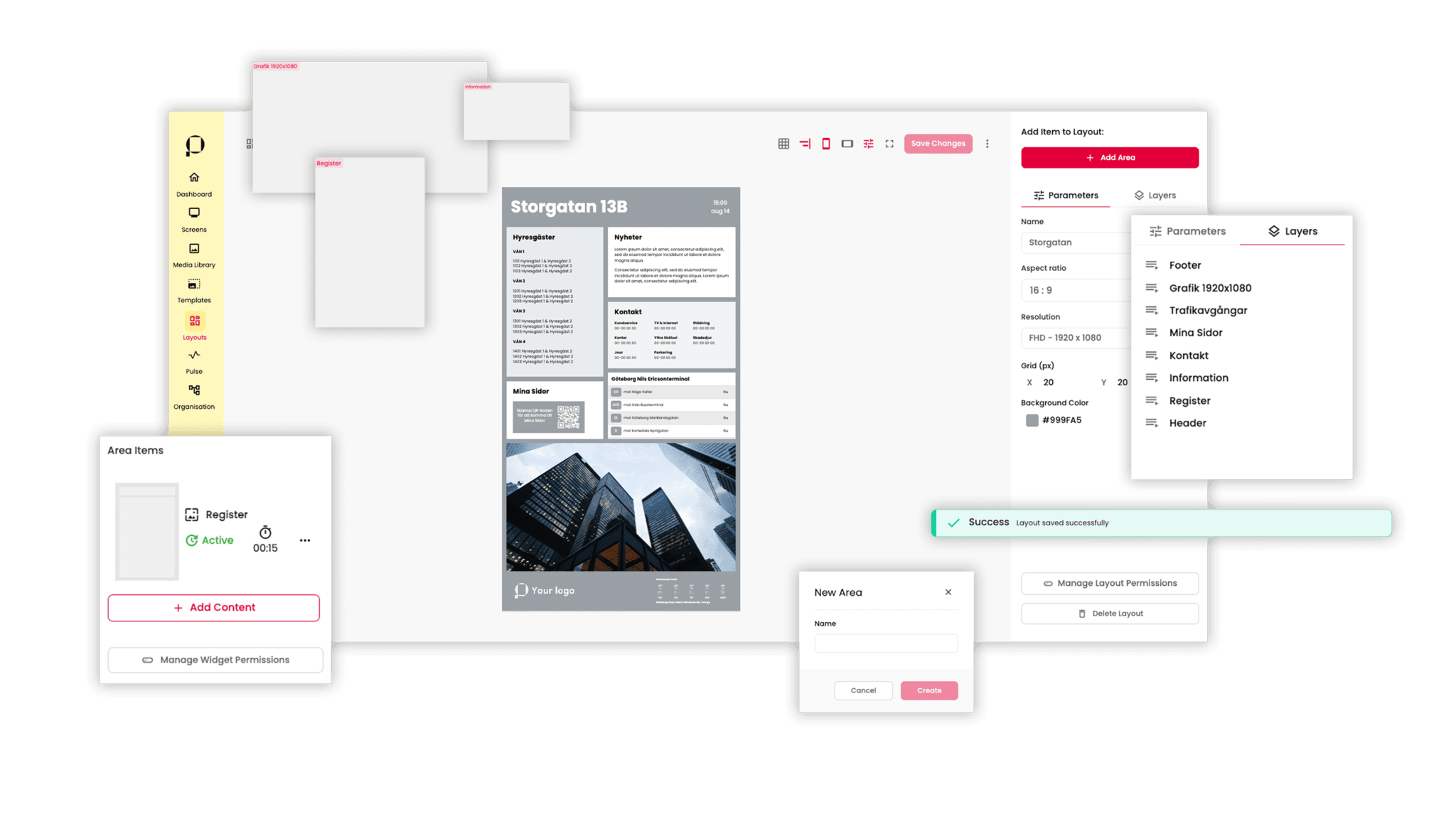 Digital signage software Picflow - för fastigheter | Picler